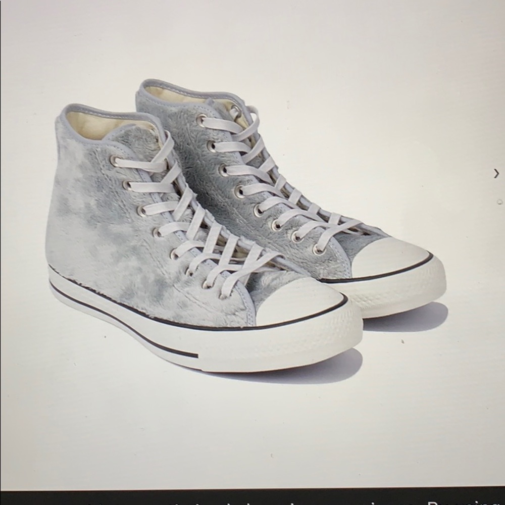 Free People Furry Gray Wolf Converse Hi Top - Gem